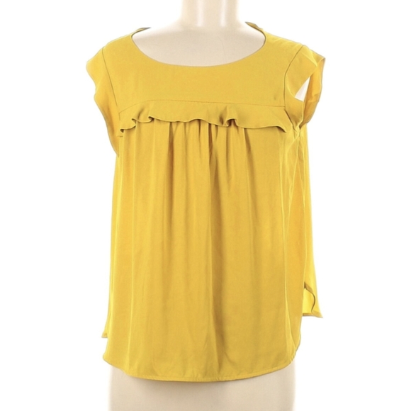 LOFT | Tops | Loft Drapey Yellow Blouse Size L | Poshmark